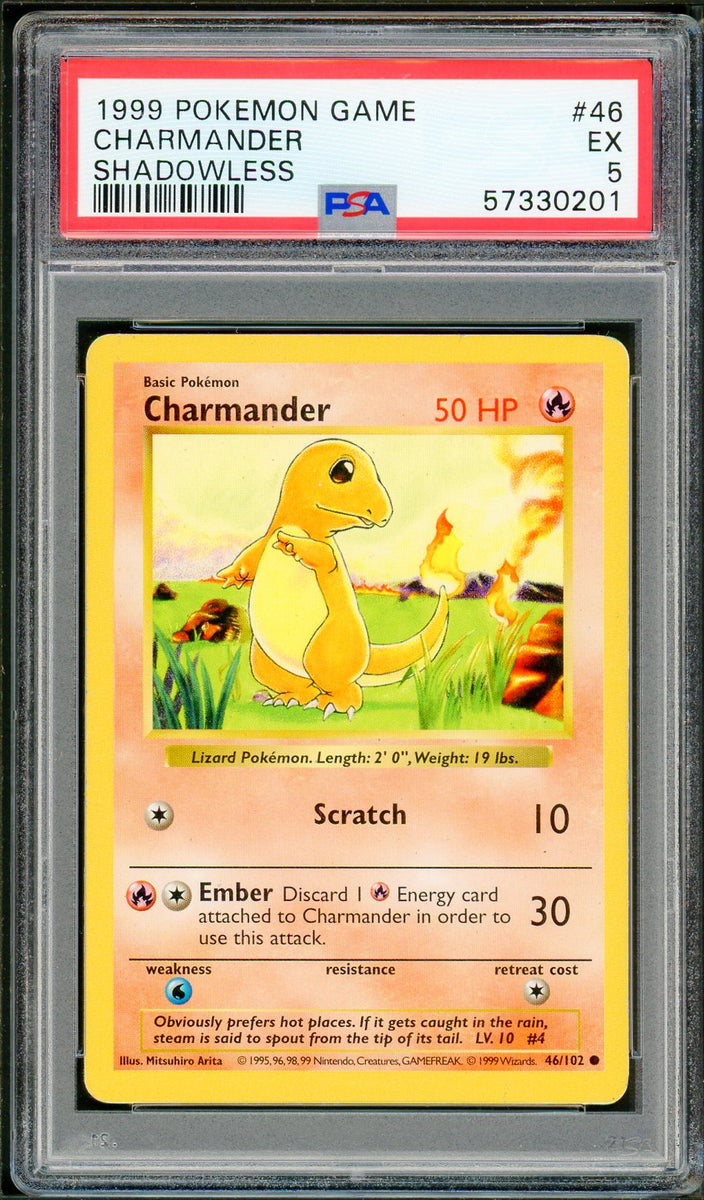 PSA (EX 5) Charmander #46 - Pokemon Game (Shadowless Base Set) (#57330 ...