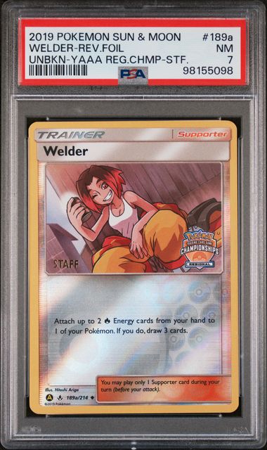 PSA (NM 7) Welder - Reverse Foil #189A - Pokemon Sun & Moon Unbroken B ...
