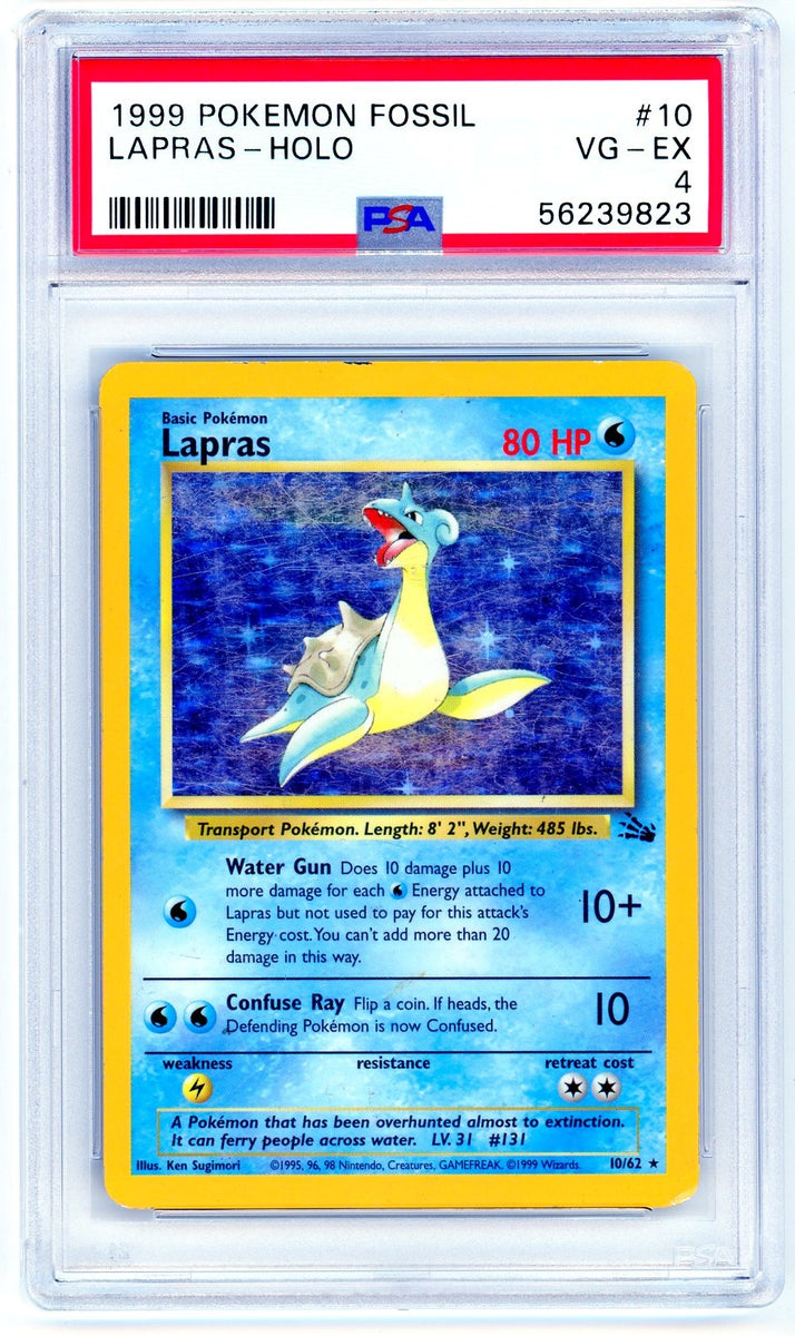 PSA (VG-EX 4) Lapras-Holo #10 - Pokemon Fossil (56239823) – Pokemon Plug